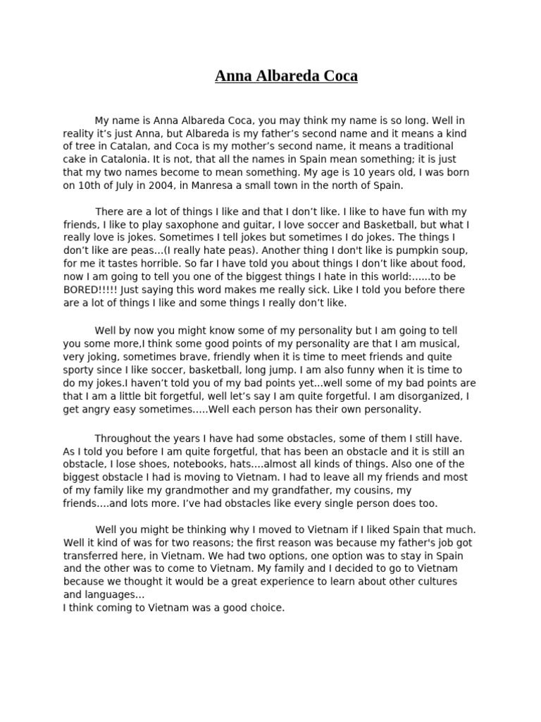 Anna's Journey: From Spain to Vietnam | PDF