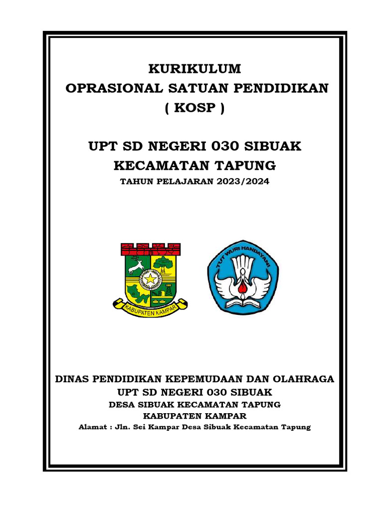 Contoh Kosp SD Nih Bos | PDF | Karier & Perkembangan | Bisnis