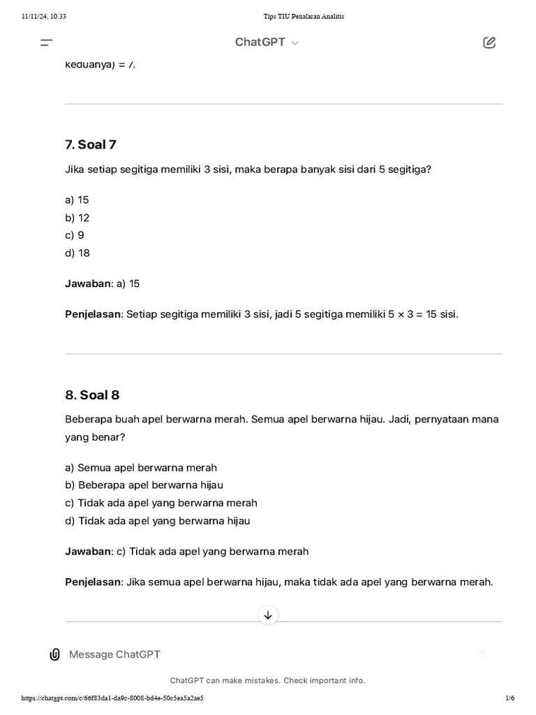 Tips TIU Penalaran Analitis PART 5 | PDF