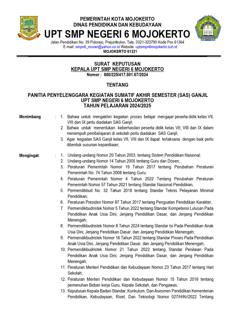 SK Sas Ganjil 2024-2025 | PDF