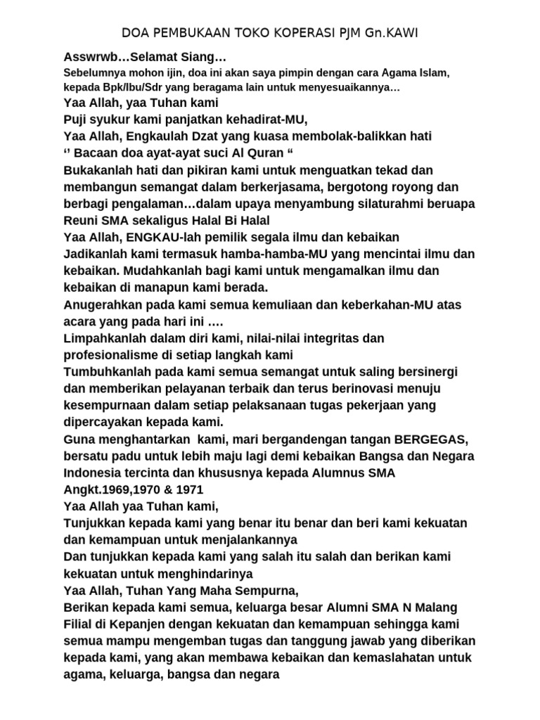 000 - Doa Reunian & HBH | PDF