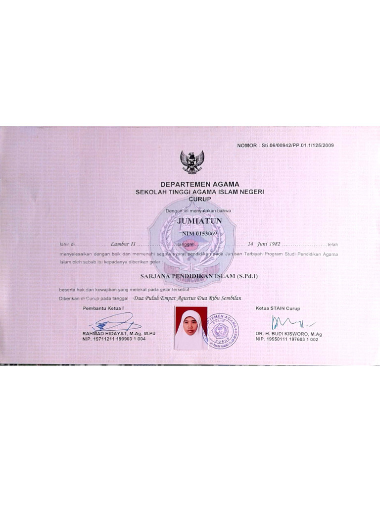 Ijazah S1 | PDF