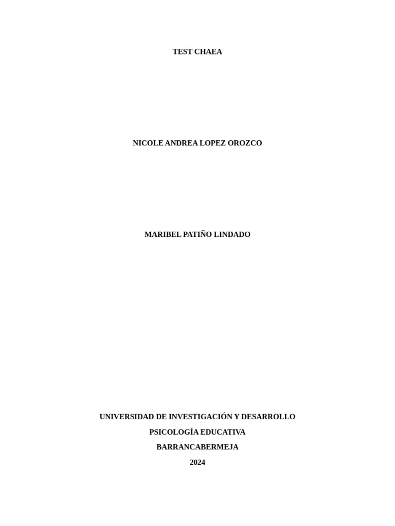 Test Chaea | PDF | Crecimiento personal y profesional | Bienestar