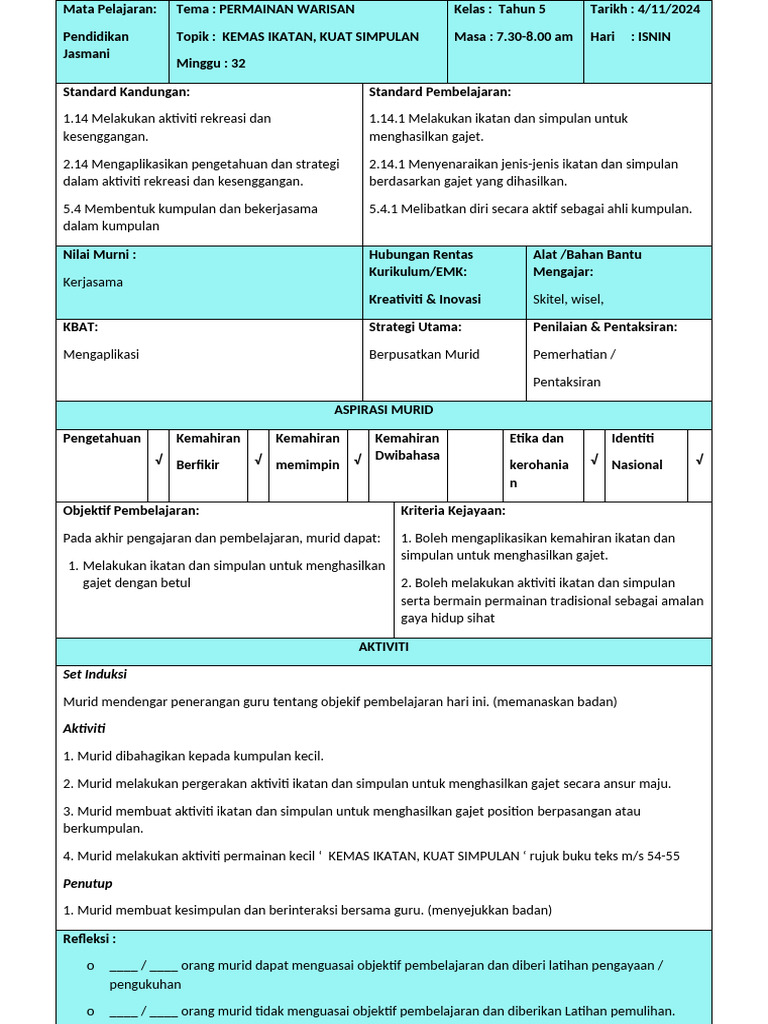 RPH PJ TAHUN 5 2023 M31 at ARAS | PDF