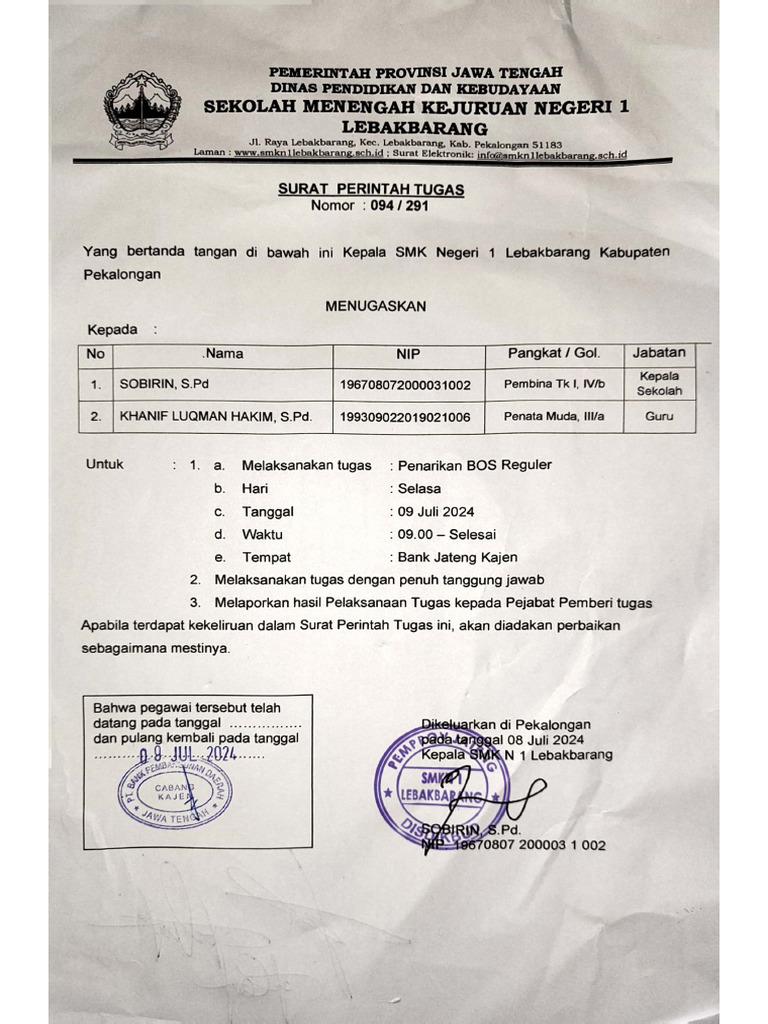 SPT DL 9 Juli KLH | PDF