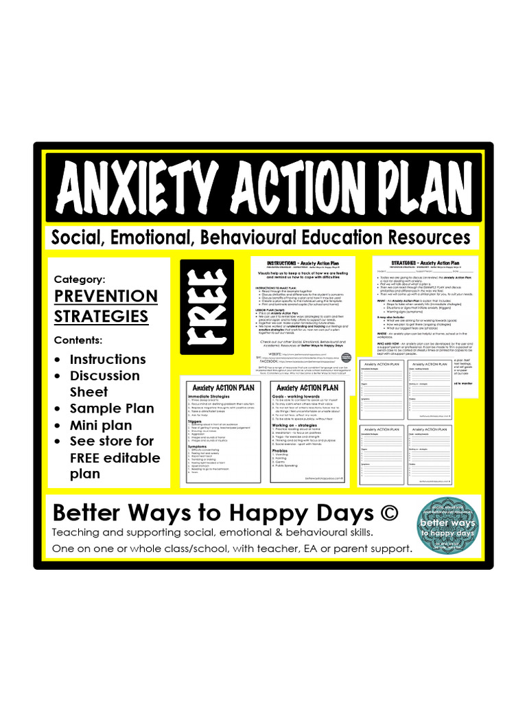 Anxiety Action Plan for Students | PDF | Anxiety | Fear