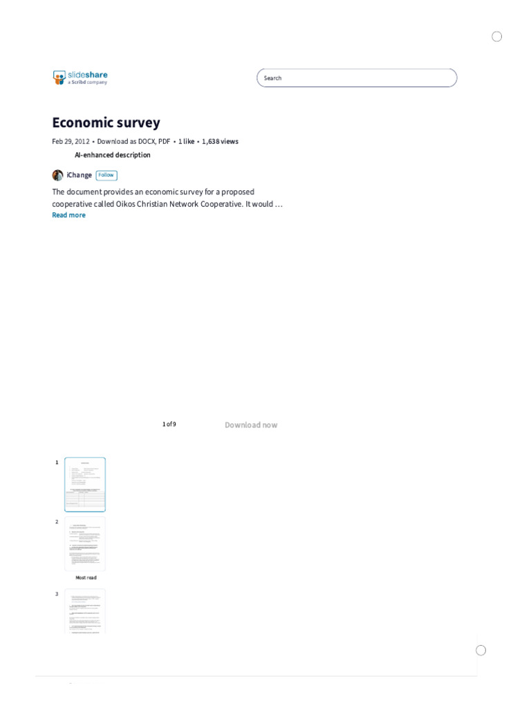 Economic Survey - PDF | PDF | Finance & Money Management | Computers