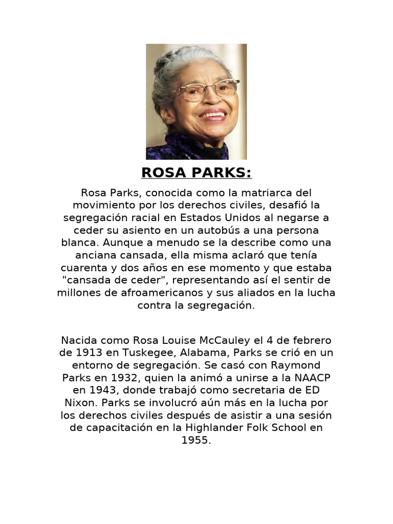 Rosa Parks | PDF | Ciencias sociales | Viajes y turismo
