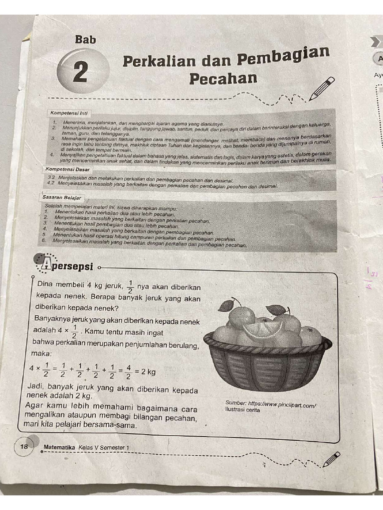 Perkalian Dan Pembagian Pecahan (MTK Kelas 5) | PDF