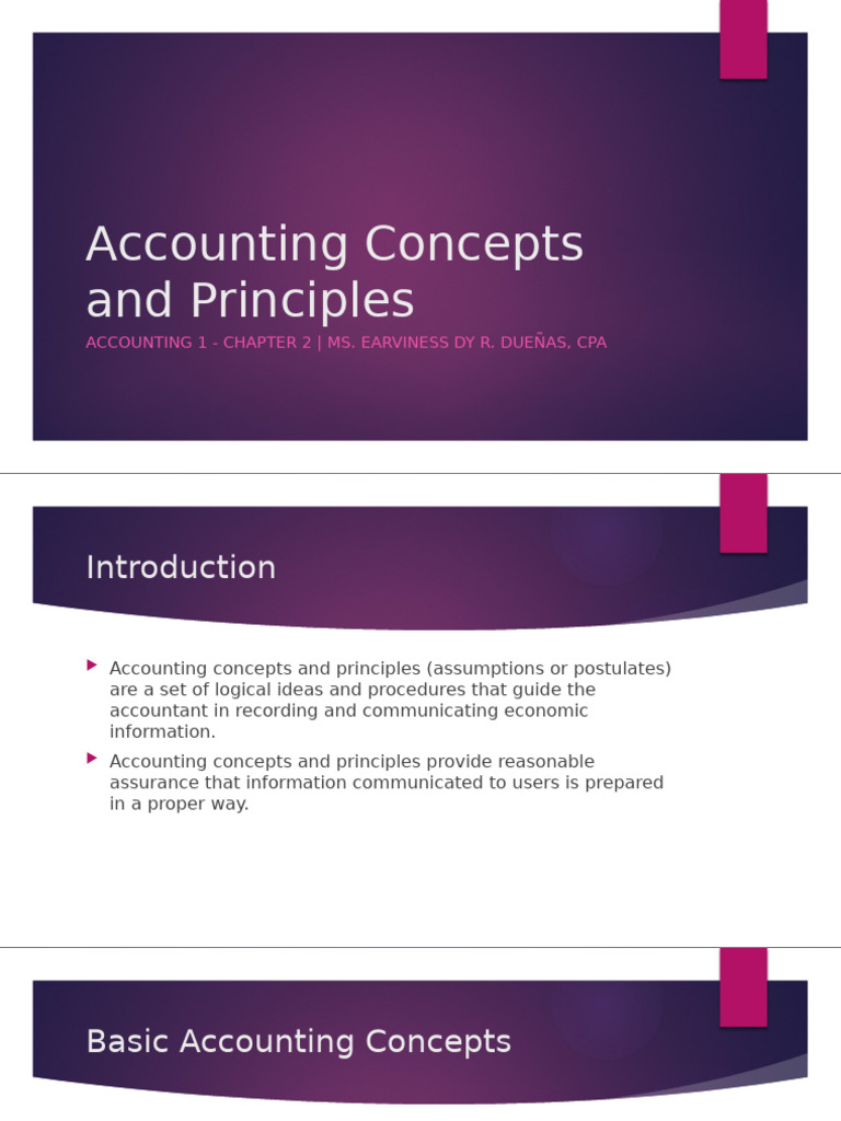 CHAPTER 2 Accounting Concepts and Principles | PDF | Information | Accounting
