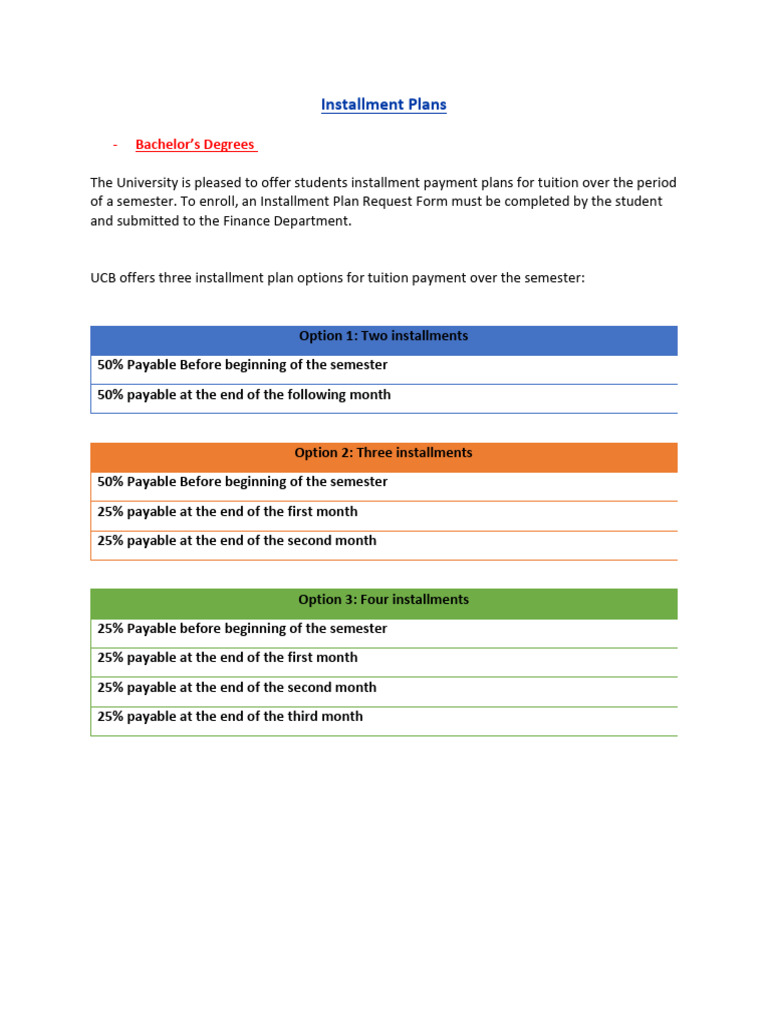 Installment Plans | PDF | Career & Growth | Business