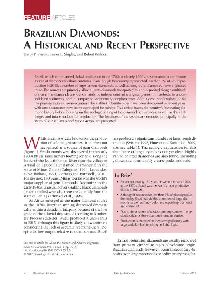 GG SP17 Svisero Brazilian Diamonds | PDF | Diamond | Gemstone