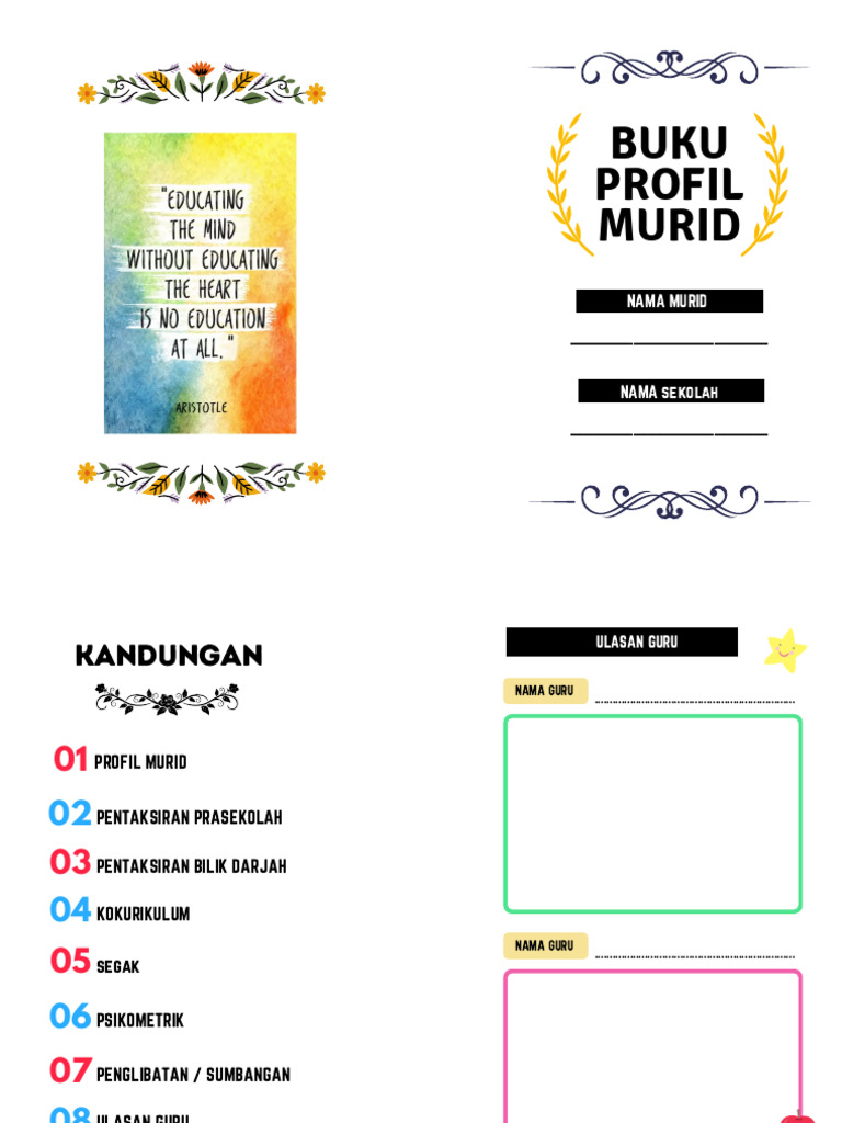 Rearranged Buku Profile Murid by MsAziaWrites | PDF
