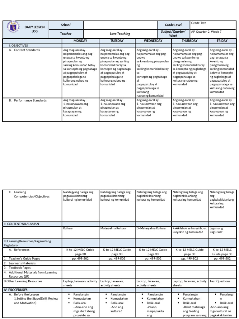 DLL AP-2 Week7 Q2 | PDF