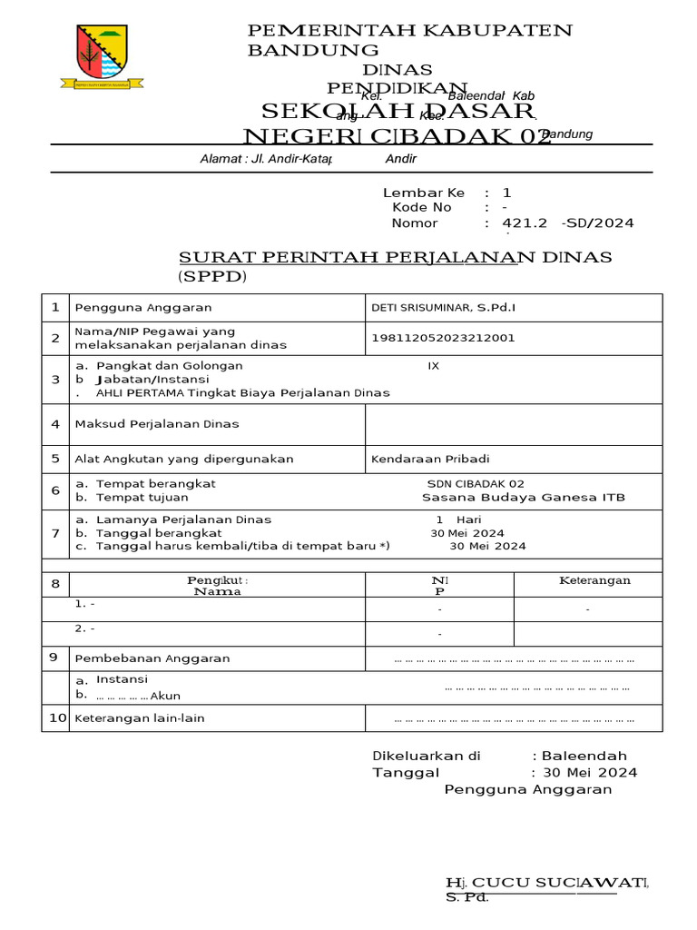 SPPD Agus Budiman | PDF