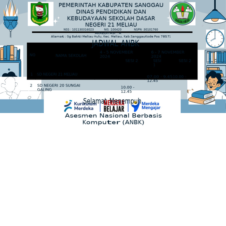 Biru Ilustrasi Banner Sekolah Selamat Menempuh ANBK | PDF Biru Ilustrasi Banner Sekolah Selamat Menempuh ANBK | PDF