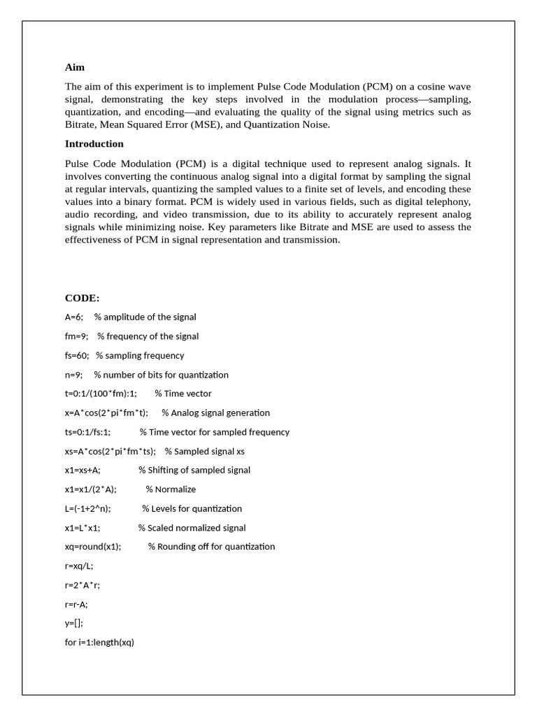 Pcm | PDF | Frequency Modulation | Modulation