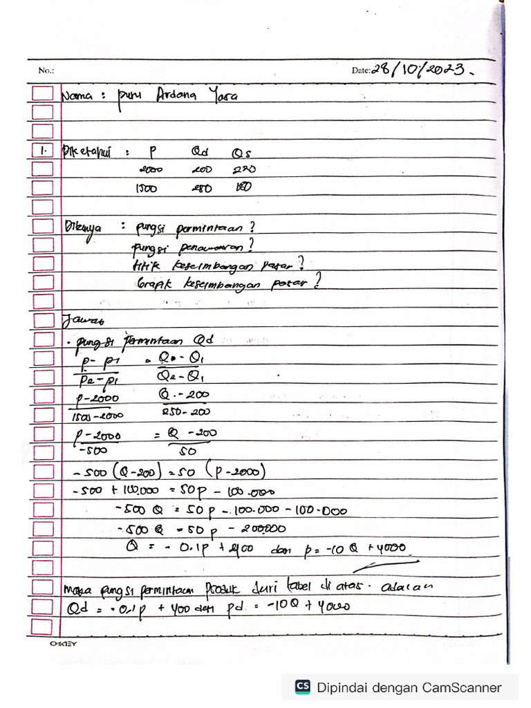 Diskusi 4 Matematika Ekonomi | PDF