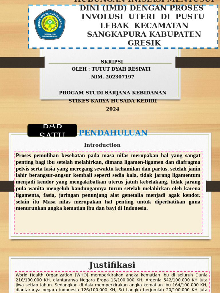 Hubungan Imd Dengan Proses Involusi Uteri Tutut DR | PDF | Pengembangan ...