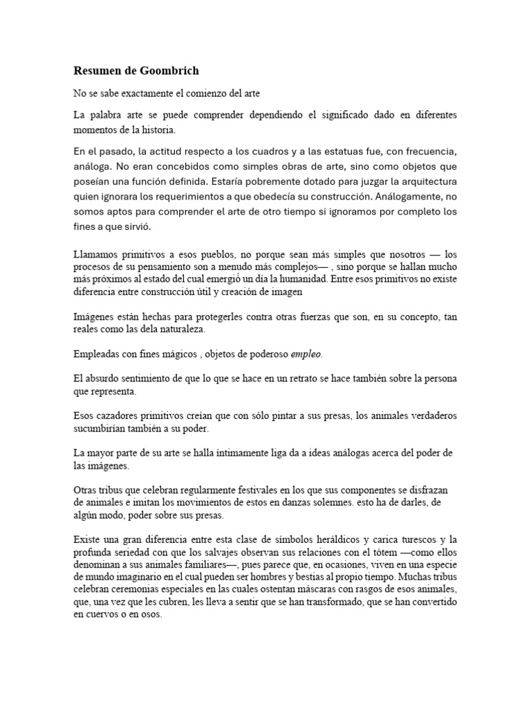 Resumen de Gombrich | PDF | Antigua Grecia | Escultura