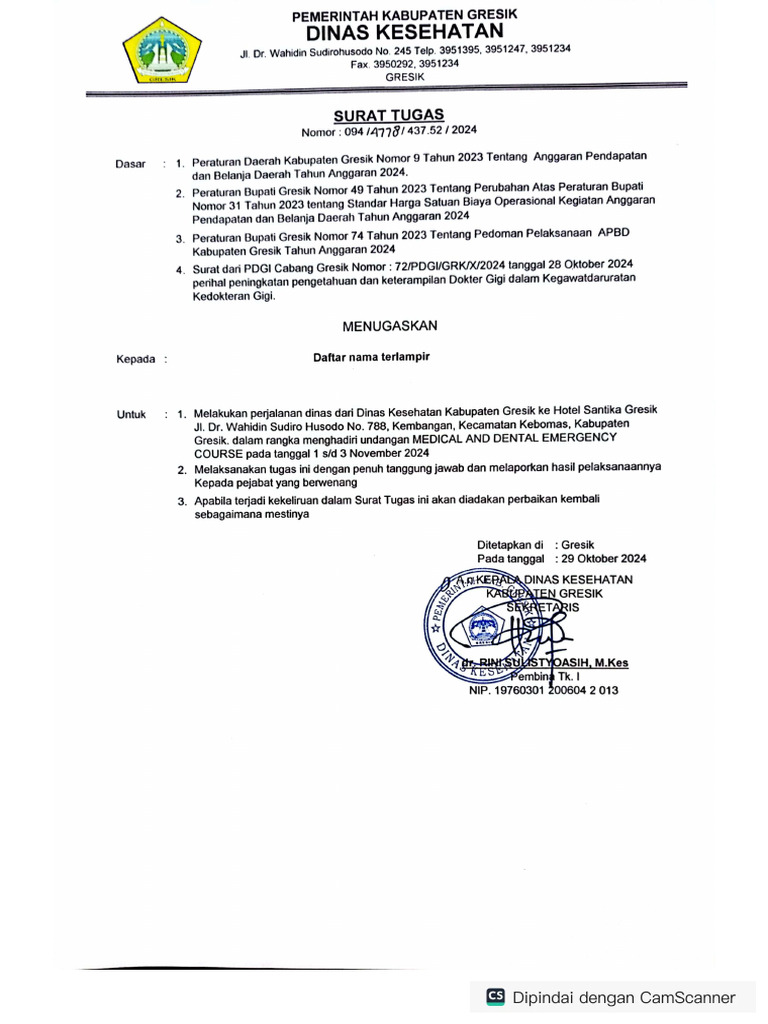 Surat Tugas ASN MEDEC 2024 | PDF