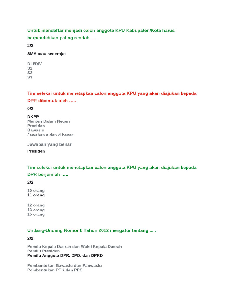 Soal Dan Jawabab Tes PPK Dan PPS | PDF | Politik