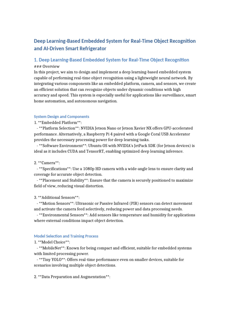 Extended Deep Learning and AI Smart Refrigerator Report | PDF ...