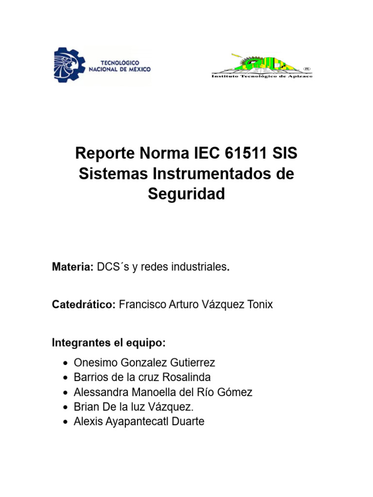 Reporte Norma IEC 61511 | PDF | La seguridad informática | Seguridad
