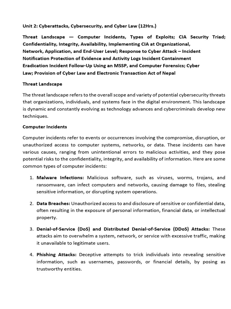 2 Cyberattacks Cybersecurity and Cyber Law | PDF | Information Security ...