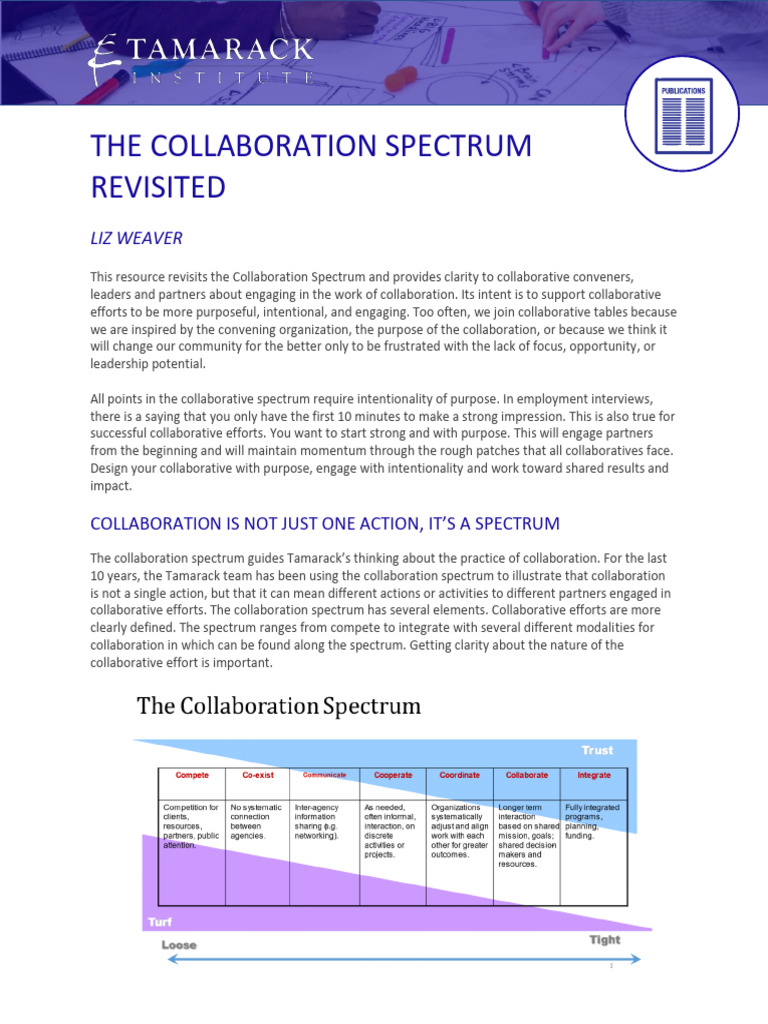 Collaboration Spectrum Revisited - Liz Weaver | PDF | Collaboration ...