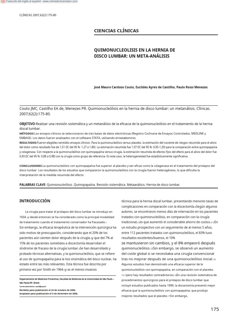 Quimo en Es | PDF | Metaanálisis | Medicina