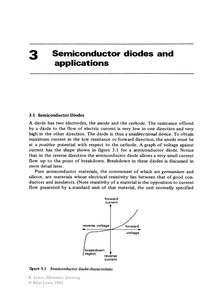 Semiconductor Diodes and Applications: Anode Cathode. Unidirectional ...
