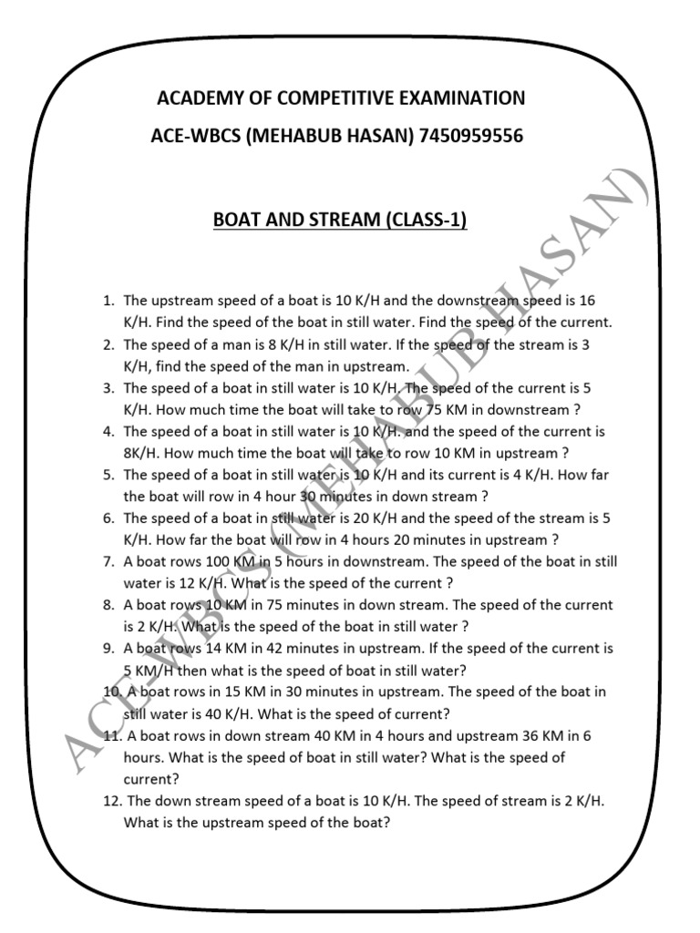 Boat and Stream | PDF | Speed | Fluvial Landforms