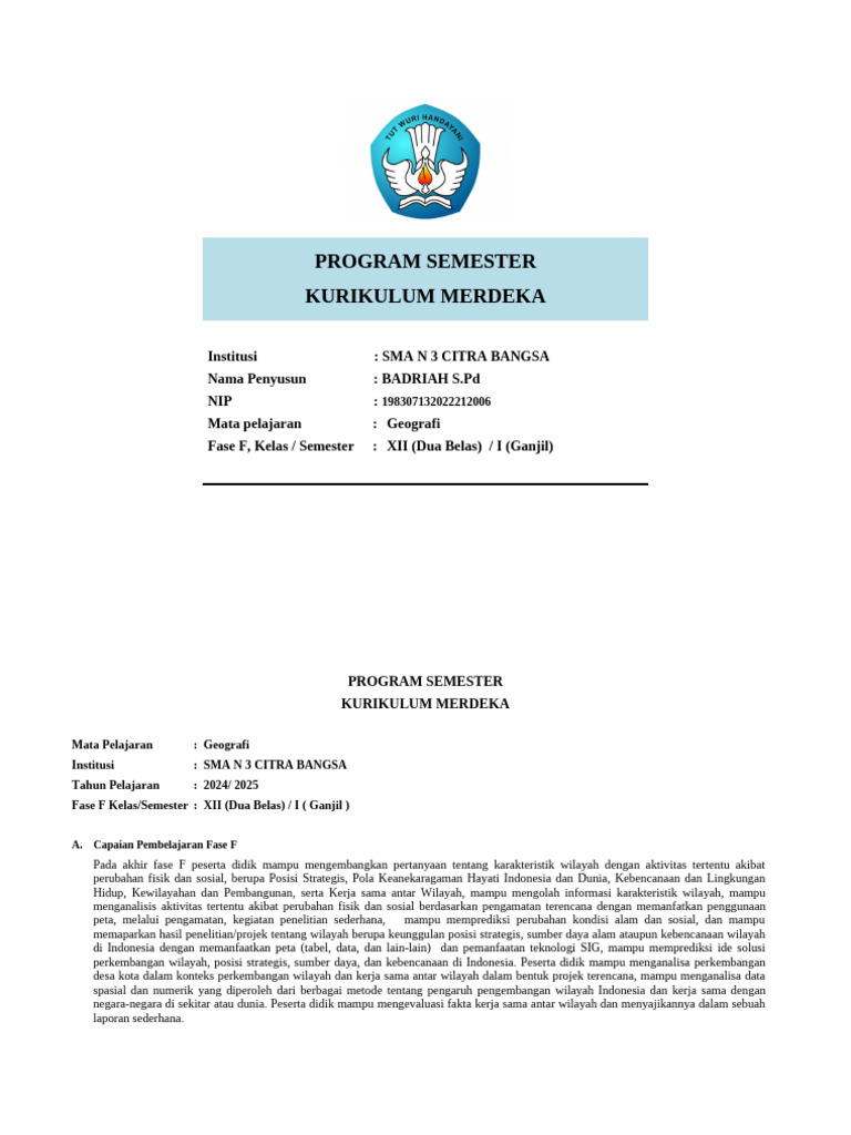 PROMES Kurikulum Merdeka | PDF