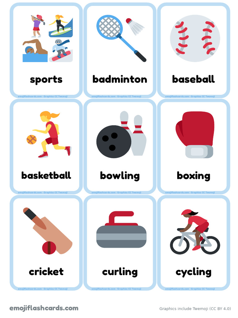 Sports Flashcards Collection | PDF | Entertainment | Sports