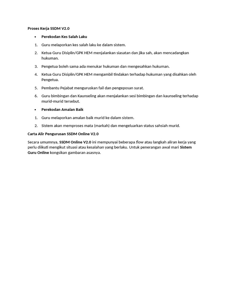 Proses Kerja SSDM | PDF