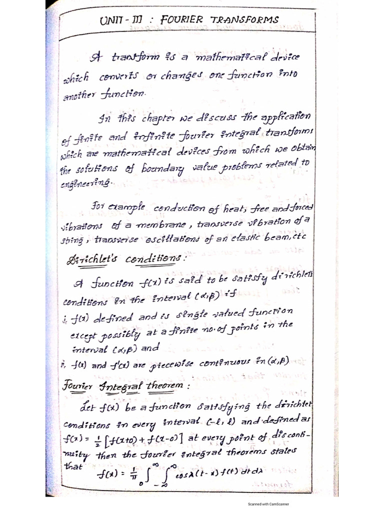 M-III-Unit-3 Fourier Transforms | PDF