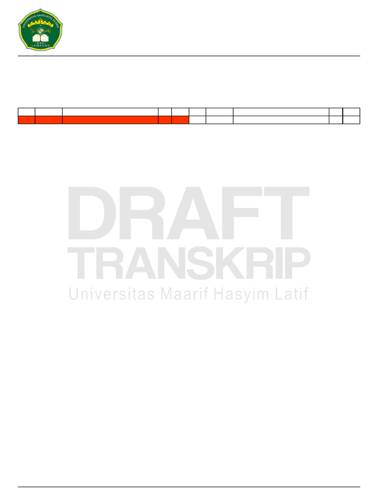 Draft Transkrip Nilai | PDF