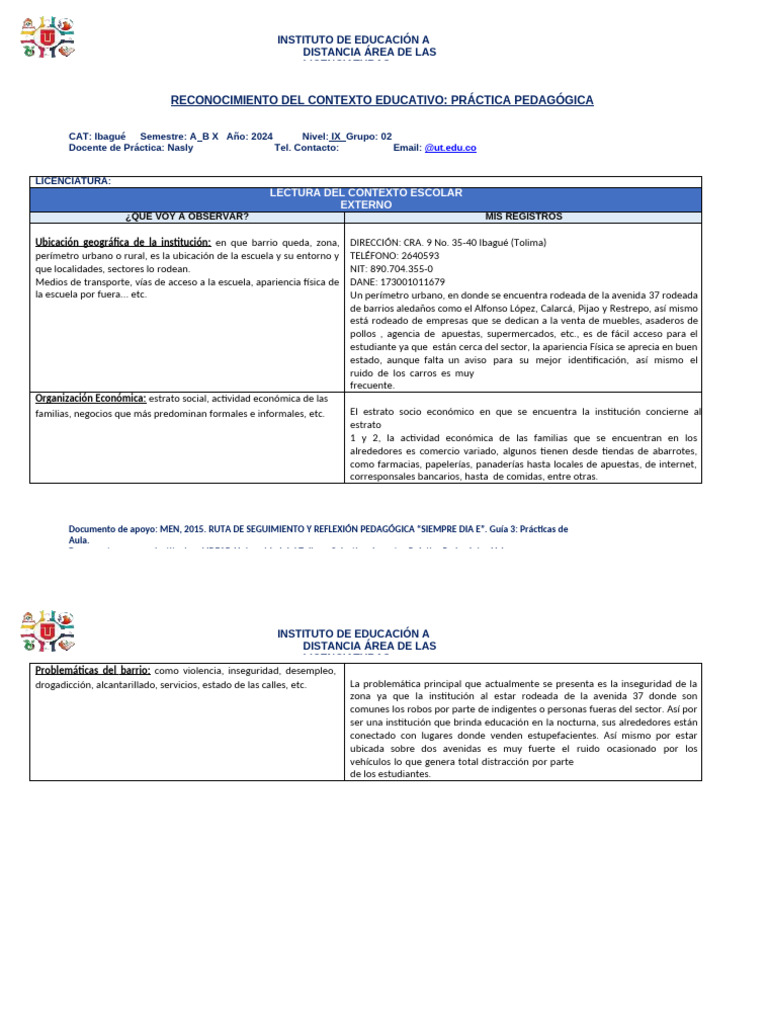 Contexto | PDF | Salón de clases | Pedagogía