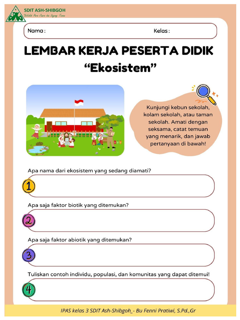Lkpd Ipas Kelas 3 Ekosistem Pdf