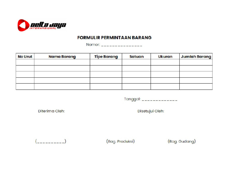 Form Permintaan Barang | PDF