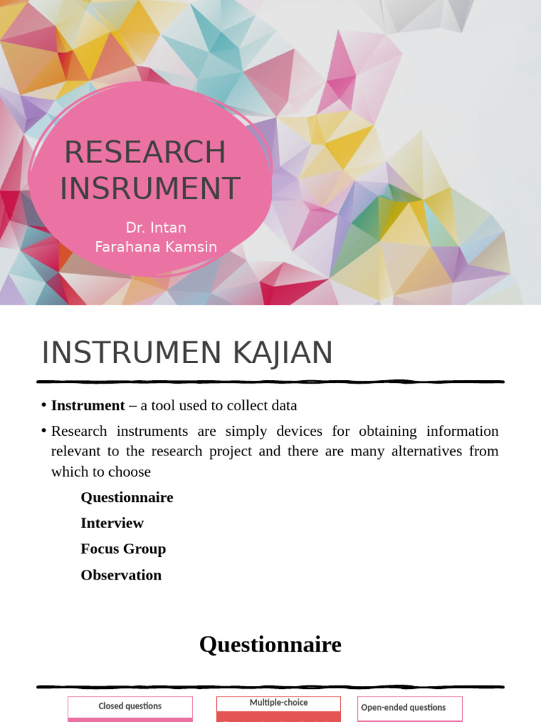 Research Instrument - 6 | PDF | Interview | Survey Methodology