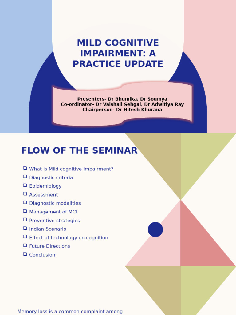 22 MARCH Mild Cognitive Impairment | PDF | Dementia | Medicine