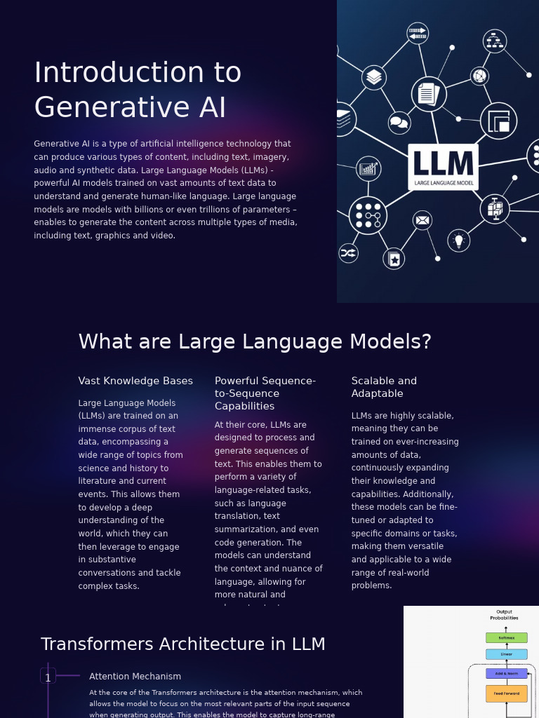 Introduction To Generative AI LLM | PDF | Artificial Intelligence | Intelligence (AI) & Semantics