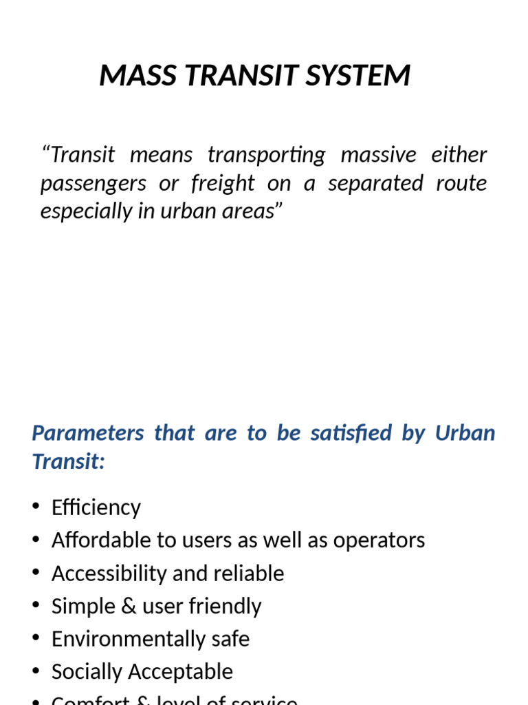 Mass Transit System - Uts | PDF | Public Transport | Rapid Transit