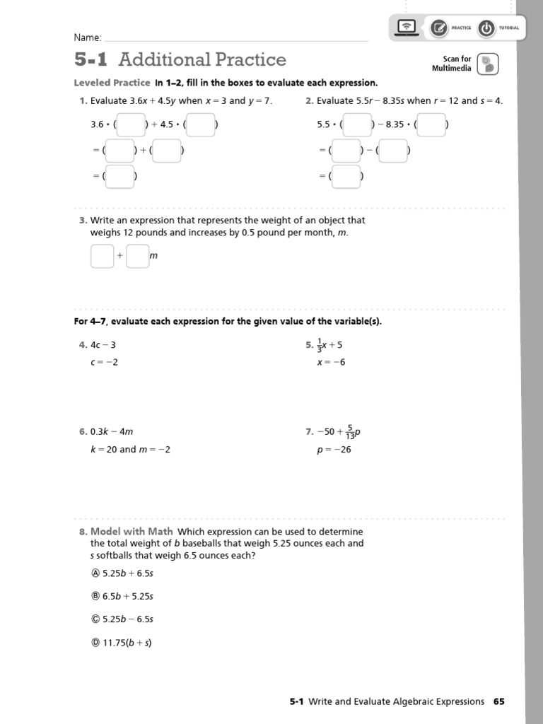 5 1 Additional Practice Worksheet Pdf Troy Weight Gallon