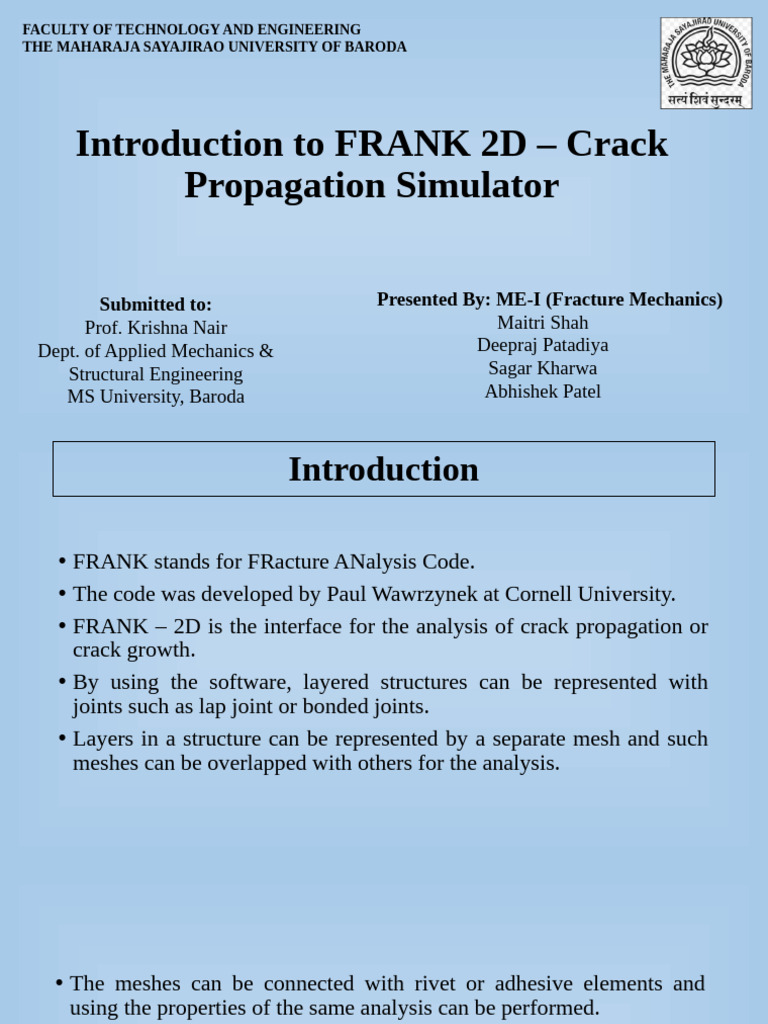 FRANK 2D - Crack Propagation Simulator | PDF | Fracture | Fracture ...