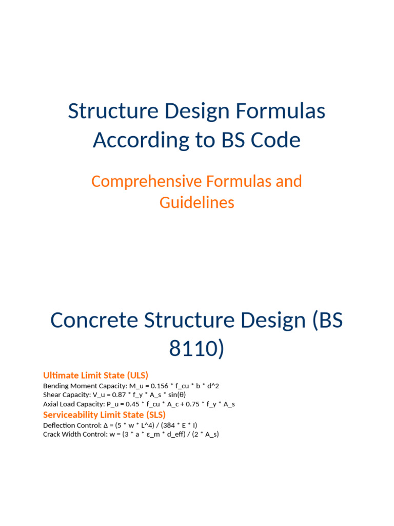 BS_Structure_Design_Formulas_Colorful (1) | PDF