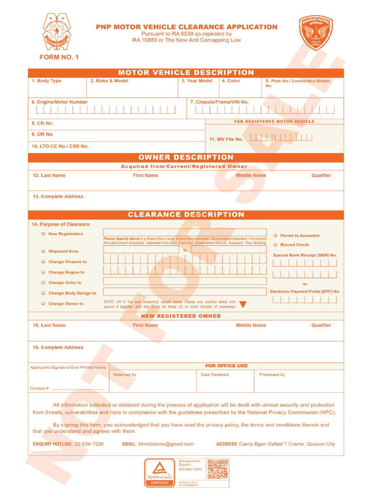 PNP-HPG Clearance Form | PDF