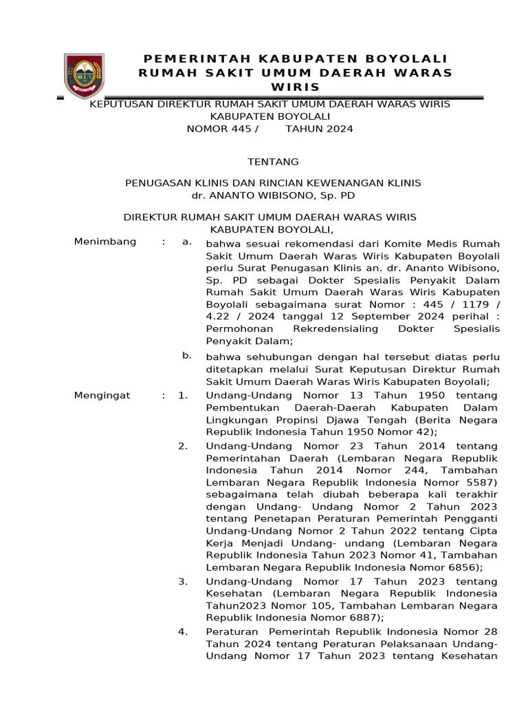 SPK RKK Dokter Ananto | PDF